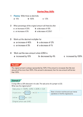GCSE Foundation (Unit 14): Multiplicative Reasoning | Teaching Resources