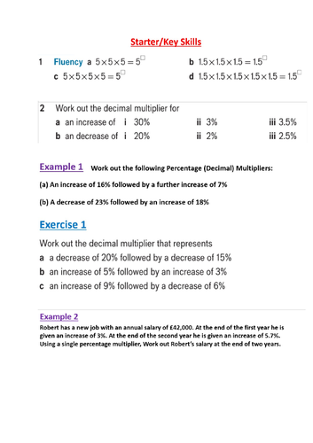 GCSE Foundation (Unit 14): Multiplicative Reasoning | Teaching Resources