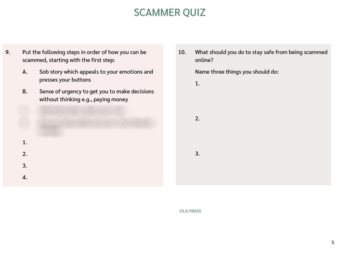 Online Safety: Scammer Quiz (US) | Teaching Resources