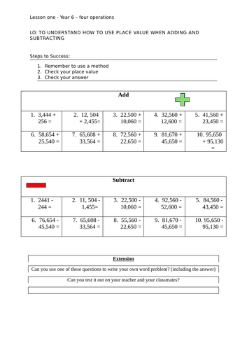 Year 6 - Number and Place Value - lesson 1 | Teaching Resources