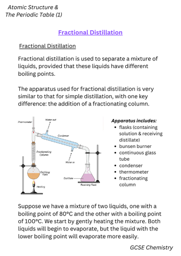 AQA Chemistry GCSE: Fractional Distillation | Teaching Resources