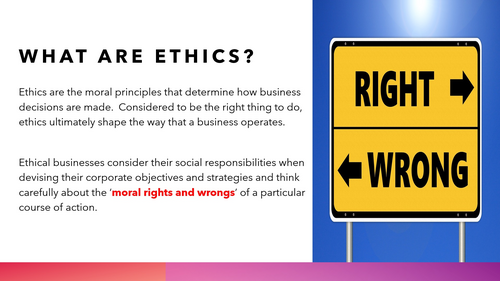 Edexcel Business - Business Ethics | Teaching Resources