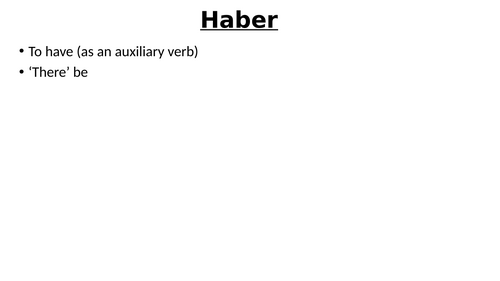 El verbo 'Haber' - The verb 'haber' | Teaching Resources
