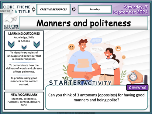 Good manners and being polite PSHE Lesson | Teaching Resources