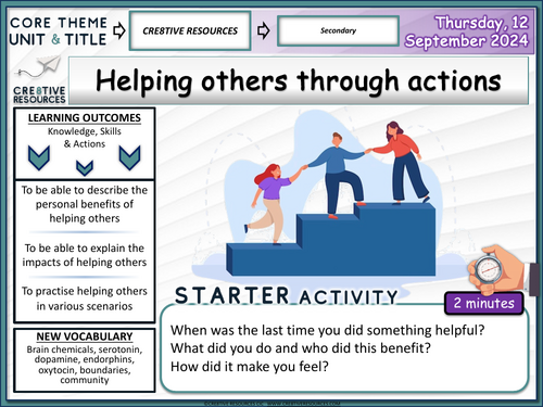Helping others through Actions PSHE lesson | Teaching Resources