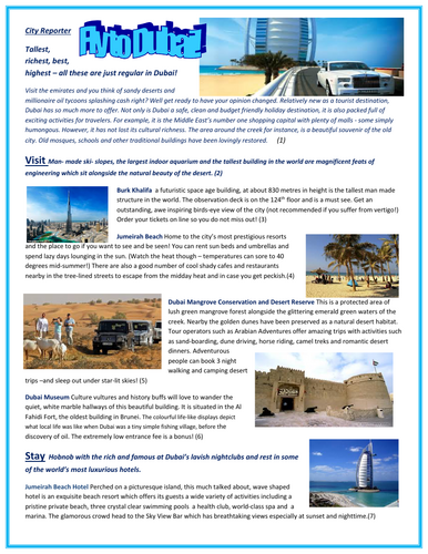 Persuasive Writing - Mentor Text - Describing a Place for a Travel ...