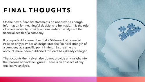 Edexcel Business - Interpretation of Financial Statements | Teaching ...