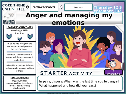 Managing Anger & Emotions – Full PSHE Lesson | KS3 / KS4 | Emotional ...