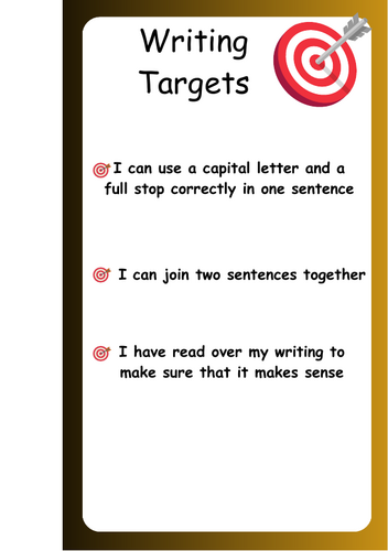 Writing Targets for jotter/display | Teaching Resources