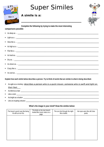 Animal Poetry - language techniques worksheets | Teaching Resources