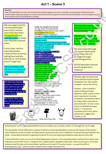 Macbeth Act 1 Annotated | Teaching Resources