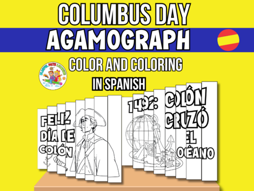 Spanish Christopher Columbus Day Agamograph Art Coloring Activities ...