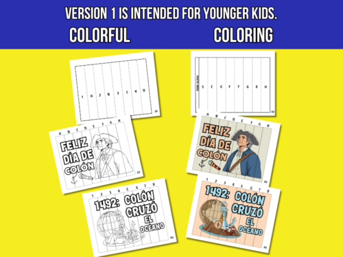 Spanish Christopher Columbus Day Agamograph Art Coloring Activities ...
