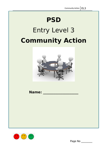 Community Action PSD Entry Level 1,2 and 3 with lesson resources (ASDAN ...