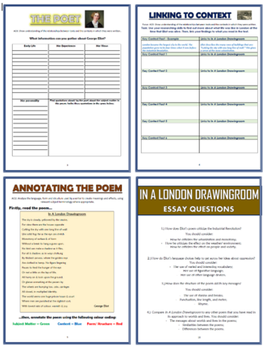 In A London Drawingroom - Comprehension Activities Booklet! | Teaching ...