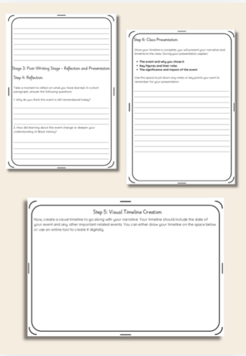 Black History Month Timeline Event Writing Research Workbook - KS3 ...