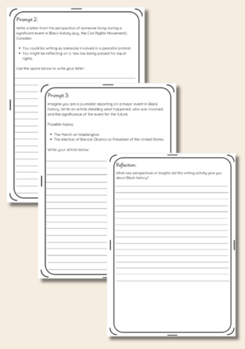 Black History Month Creative Writing Prompts Worksheet - KS3 | Teaching ...