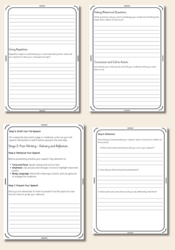 Black History Month Social Justice Persuasive Speech Writing Workbook ...