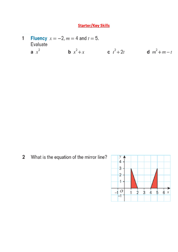 Gcse Foundation Unit 16 Quadratic Equations And Graphs Teaching