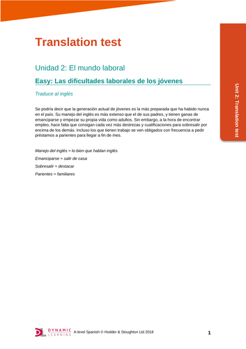 EDEXCEL A Level Spanish - Unidad 2 (El mundo laboral) Bundle | Teaching ...