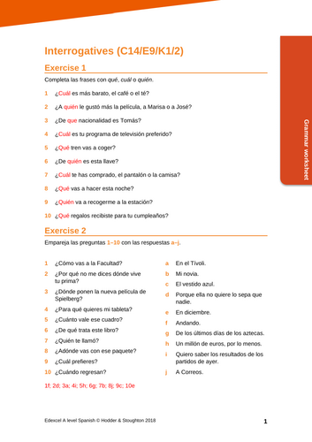 EDEXCEL A Level Spanish - Unidad 2 (El mundo laboral) Bundle | Teaching ...