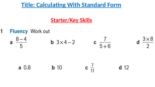 GCSE Foundation (Unit 18): Fractions, Indices and Standard Form ...