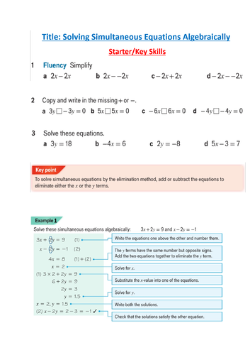 GCSE Foundation (Unit 20): More Algebra | Teaching Resources