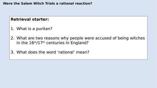 Salem Witch Trials Lesson | Teaching Resources