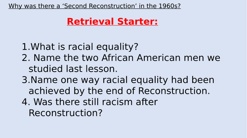 The Reconstruction Period Unit of Work | Teaching Resources