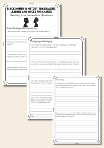 Black Women in History Black History Month Scaffolded Reading ...