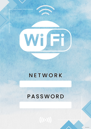 Wi-Fi Network & Password Poster – Perfect for Classrooms or Staff rooms ...