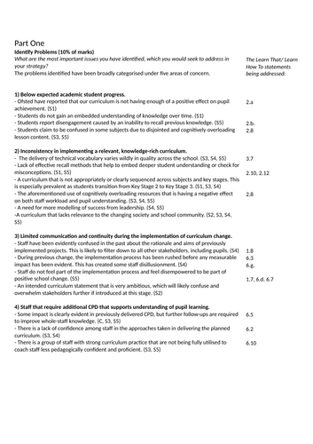 NPQSL Summative Assessment Task 49/50 example. | Teaching Resources