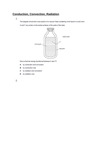 Conduction Convection Radiation Igcse Physics Teaching Resources