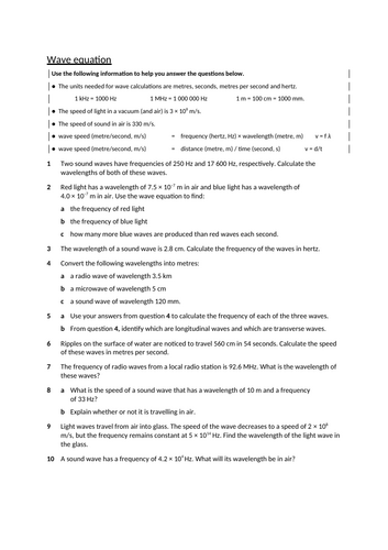 Wave Properties IGCSE Physics | Teaching Resources