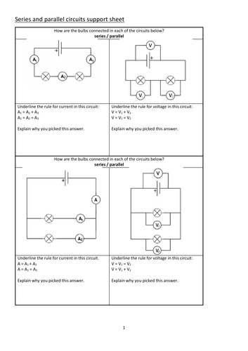 Series Parallel Circuits IGCSE Physics | Teaching Resources