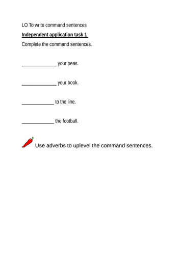Sentence Types - Four lessons - Question,Command,Exclamation, Statement ...