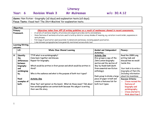 SATS Year 6 Revision Month's Worth Mainly Literacy | Teaching Resources