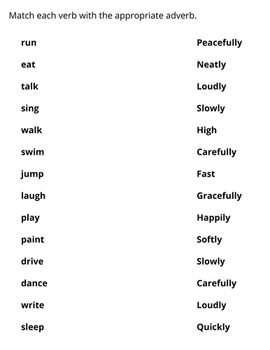sentences verb and adverb worksheets for grade 1 | Teaching Resources