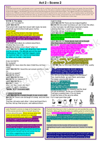 Macbeth Act 2 Annotated | Teaching Resources