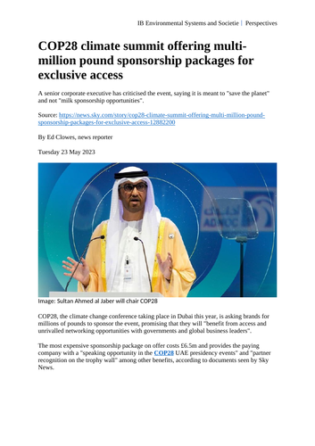 ESS Foundations Unit – Subtopic 1.1 Perspectives – First Teaching 2024 ...