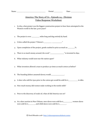 America The Story of Us - Ep 4: Division | Teaching Resources