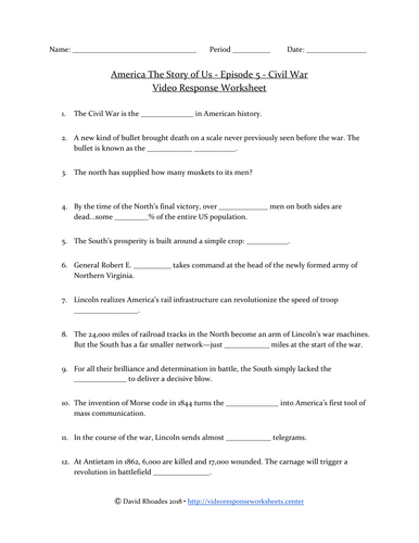 America The Story of Us - Ep 5 - Civil War | Teaching Resources