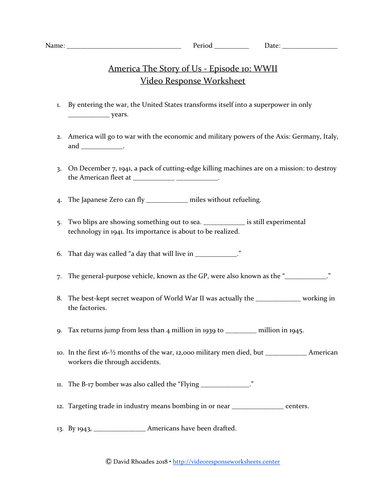 America The Story of Us - Ep 10: WWII | Teaching Resources