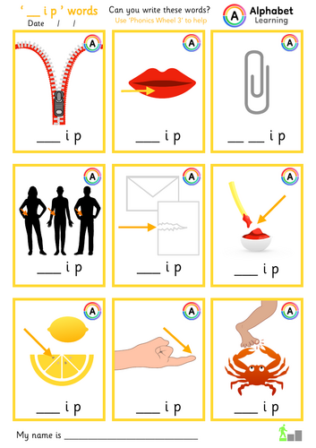 CVC 'ip' Words Activity (Phase 2/3 Words) | Teaching Resources