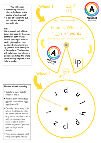 CVC 'ip' Words Activity (Phase 2/3 Words) | Teaching Resources