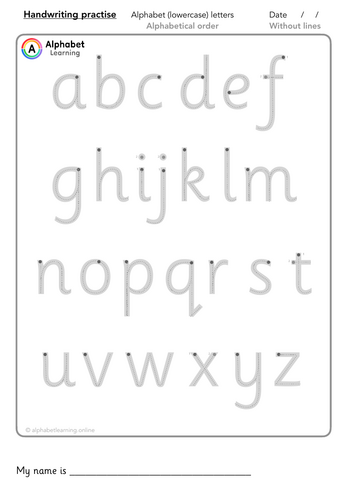 Handwriting practise Alphabet/letter shape order | Teaching Resources