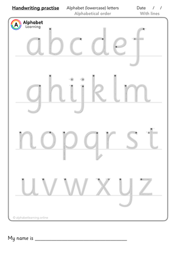 Handwriting practise Alphabet/letter shape order | Teaching Resources