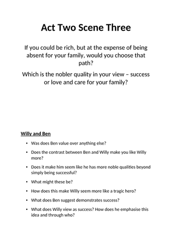 AQA A Level Lit B Death of a Salesman Resources Bundle | Teaching Resources