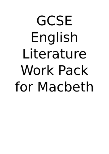 Macbeth GCSE English Literature Revision Booklet | Teaching Resources