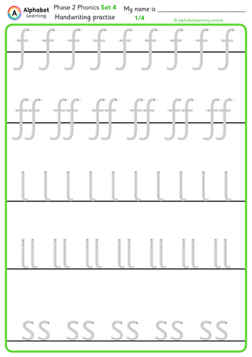 Handwriting Phase 2 Phonics (Sets 1-4) All sounds | Teaching Resources